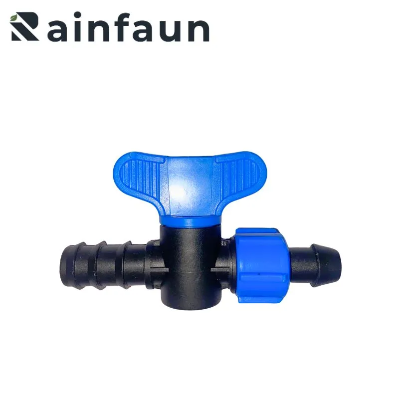 Plastic Flat Handle PE Pipe Mini Valve with Lock Nut Connection | Rainfaun
