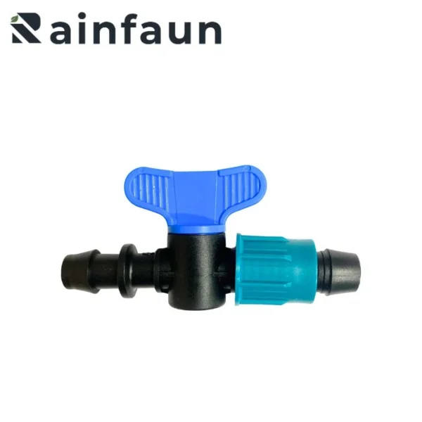 16mm Plastic Flat Handle Bypass PE Pipe Mini Valve with Lock Nut | Rainfaun